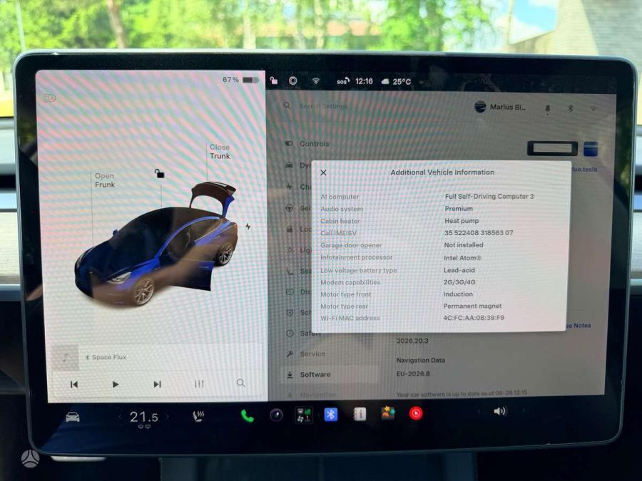 Zils Tesla Model 3 2021 Viļņa, ar dzinēja tilpumu 0.00 L un nobraukumu 112 tūkst. km par 29820 €, foto 22 vietnē AUTOMOTO.COM.LV