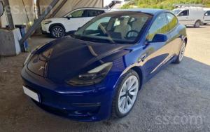 Blue Tesla Model 3 2021 in Riga, with an engine capacity of 0.00 L and mileage of 88 thousand km for 26990 €, photo  on AUTOMOTO.COM.LV
