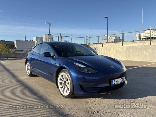 Zils Tesla Model 3 2022 Tallina, ar dzinēja tilpumu 0.00 L un nobraukumu 70 tūkst. km par 30200 €, foto 1 vietnē AUTOMOTO.COM.LV