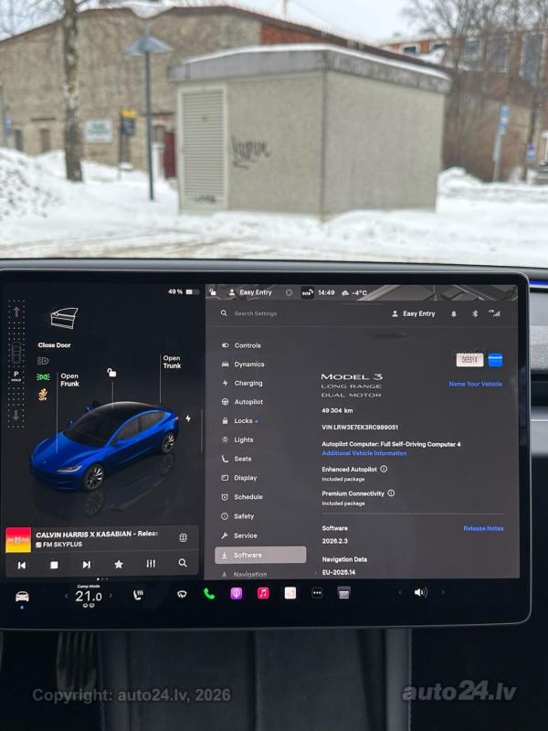 Синий Тесла Модель 3 2023 в Таллин, объемом двигателя 0.00 л и пробегом 50 тыс. км за 46990 €, фото 9 на AUTOMOTO.COM.LV