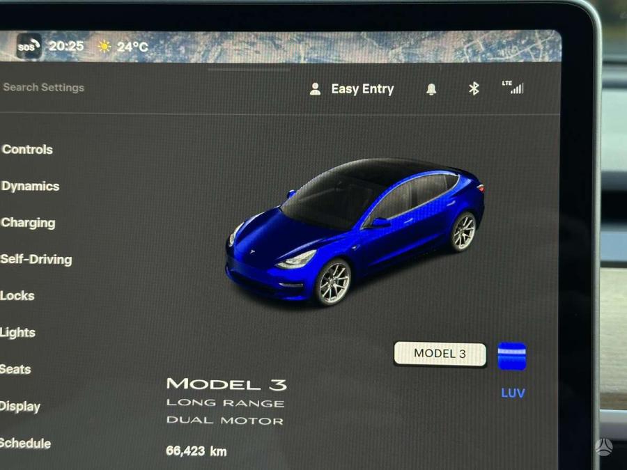 Blue Tesla Model 3 2023 in Vilnius, with an engine capacity of 0.00 L and mileage of 66 thousand km for 30000 €, photo 16 on AUTOMOTO.COM.LV