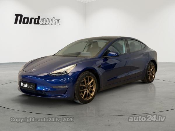 Blue Tesla Model 3 2023 in Tallinn, with an engine capacity of 0.00 L and mileage of 75 thousand km for 32900 €, photo 1 on AUTOMOTO.COM.LV