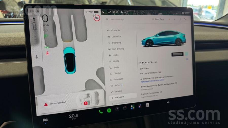 Zils Tesla Model 3 2023 Rīga, ar dzinēja tilpumu 0.00 L un nobraukumu 57 tūkst. km par 32490 €, foto 14 vietnē AUTOMOTO.COM.LV