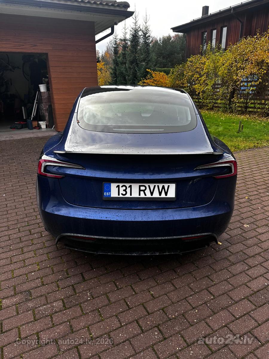 Blue Tesla Model 3 2024 in Tallinn, with an engine capacity of 0.00 L and mileage of 20 thousand km for 51900 €, photo 5 on AUTOMOTO.COM.LV