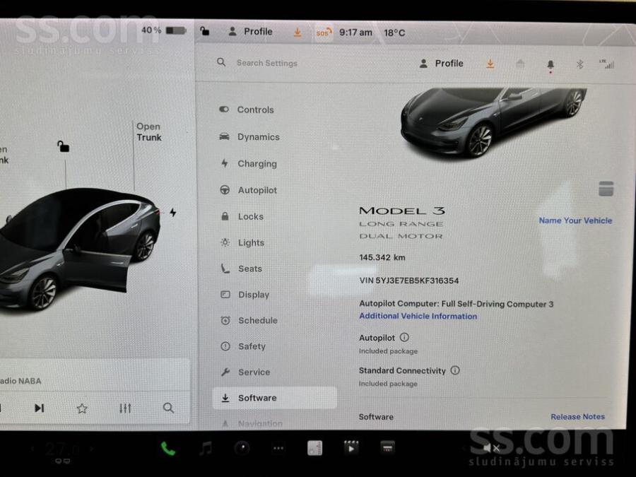 Pelēks Tesla Model 3 2019 Rīga, ar dzinēja tilpumu 0.00 L un nobraukumu 147 tūkst. km par 18990 €, foto 20 vietnē AUTOMOTO.COM.LV