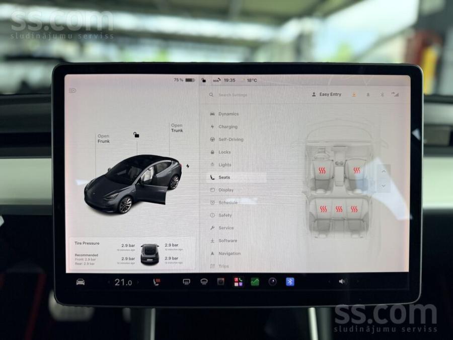 Серый Тесла Модель 3 2019 в Рига, объемом двигателя 0.00 л и пробегом 131 тыс. км за 19950 €, фото 13 на AUTOMOTO.COM.LV