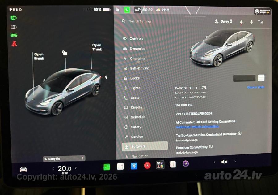 Pelēks Tesla Model 3 2019 Tallina, ar dzinēja tilpumu 0.00 L un nobraukumu 193 tūkst. km par 25000 €, foto 11 vietnē AUTOMOTO.COM.LV