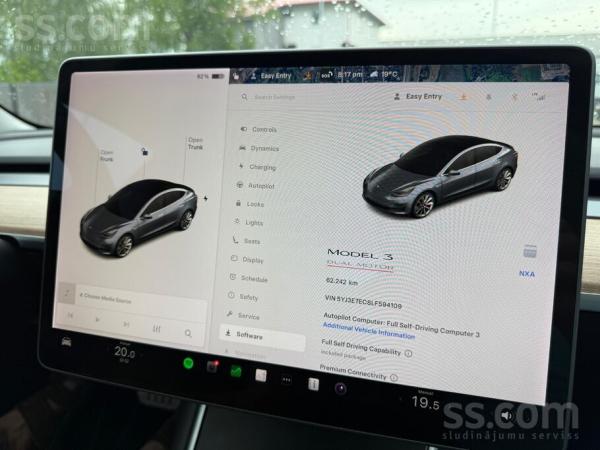Pelēks Tesla Model 3 2020 Jelgava, ar dzinēja tilpumu 0.00 L un nobraukumu 62 tūkst. km par 19950 €, foto 10 vietnē AUTOMOTO.COM.LV