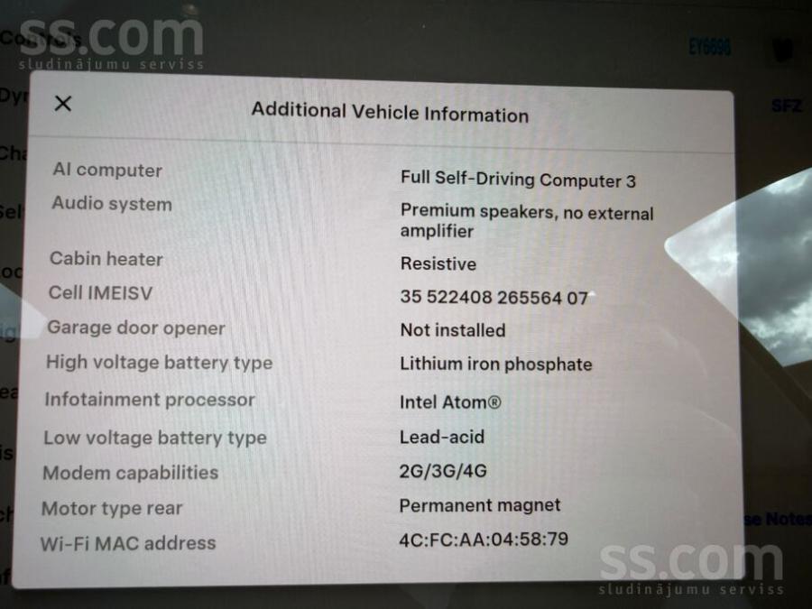 Grey Tesla Model 3 2020 in Riga, with an engine capacity of 0.00 L and mileage of 95 thousand km for 20500 €, photo 13 on AUTOMOTO.COM.LV