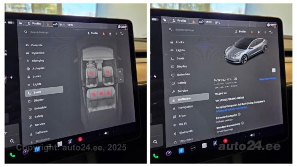 Grey Tesla Model 3 2021 in Tartu, with an engine capacity of 0.00 L and mileage of 117 thousand km for 26999 €, photo 11 on AUTOMOTO.COM.LV