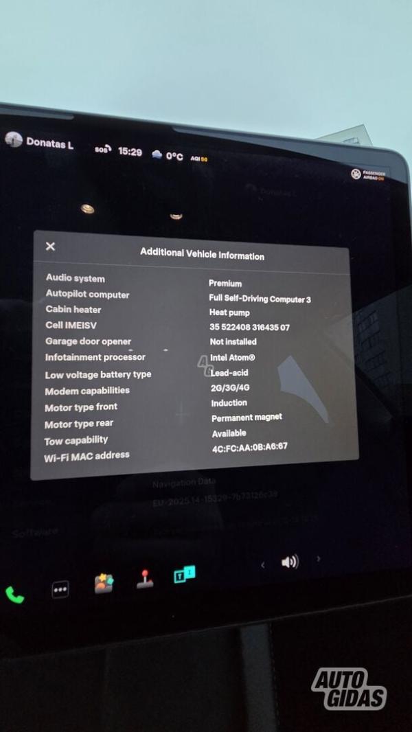 Pelēks Tesla Model 3 2021 Viļņa, ar dzinēja tilpumu 0.00 L un nobraukumu 135 tūkst. km par 22000 €, foto 10 vietnē AUTOMOTO.COM.LV