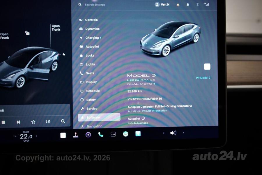 Pelēks Tesla Model 3 2021 Tallina, ar dzinēja tilpumu 0.00 L un nobraukumu 32 tūkst. km par 29990 €, foto 16 vietnē AUTOMOTO.COM.LV