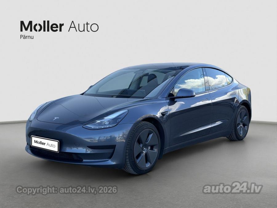 Pelēks Tesla Model 3 2021 Pērnava, ar dzinēja tilpumu 0.00 L un nobraukumu 88 tūkst. km par 26900 €, foto 1 vietnē AUTOMOTO.COM.LV