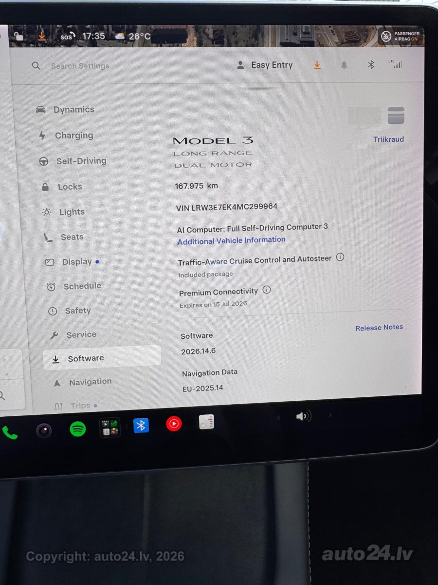 Pelēks Tesla Model 3 2021 Tallina, ar dzinēja tilpumu 0.00 L un nobraukumu 169 tūkst. km par 23900 €, foto 20 vietnē AUTOMOTO.COM.LV