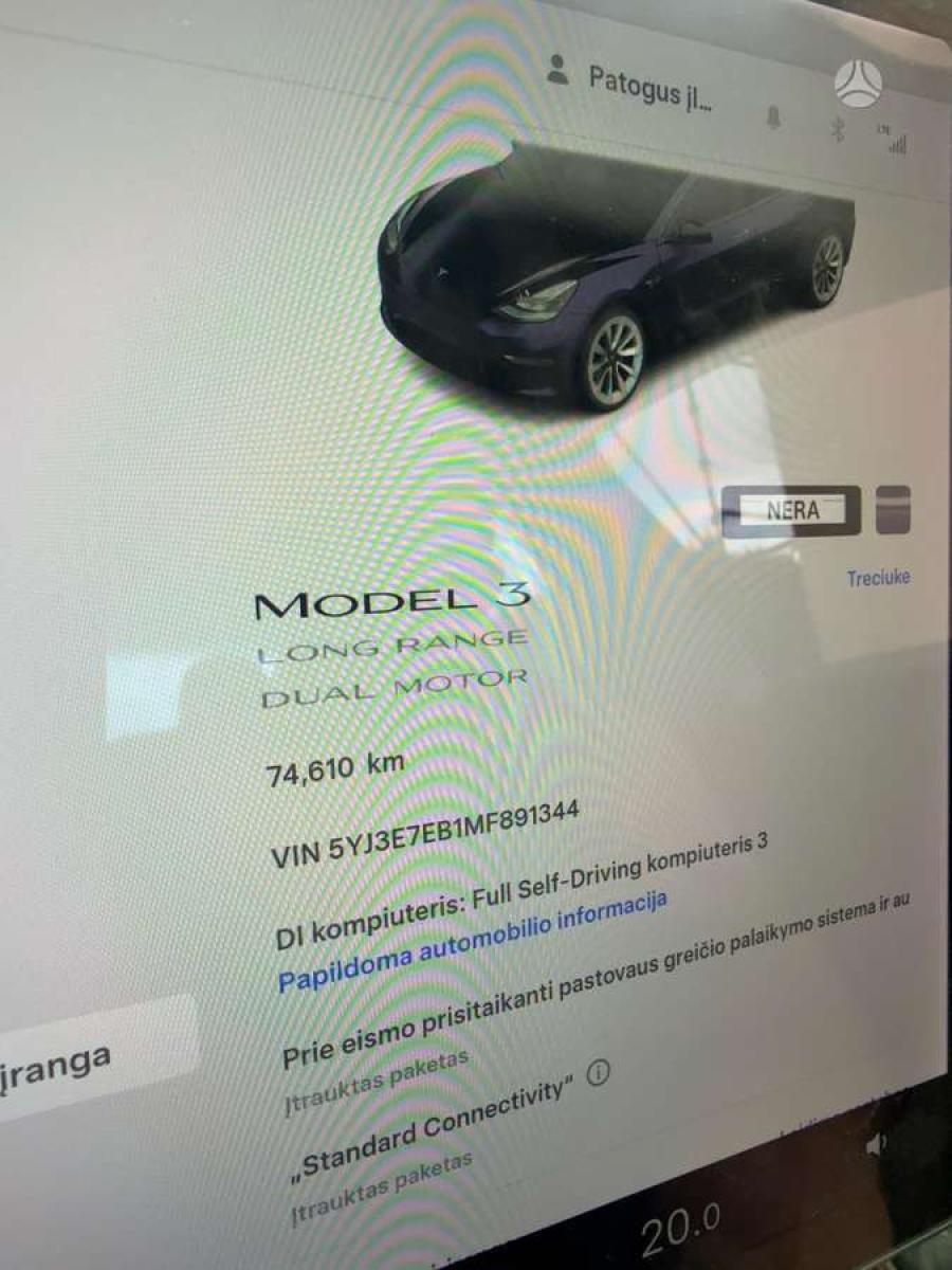 Pelēks Tesla Model 3 2021 Alīta, ar dzinēja tilpumu 0.00 L un nobraukumu 74 tūkst. km par 27900 €, foto 14 vietnē AUTOMOTO.COM.LV