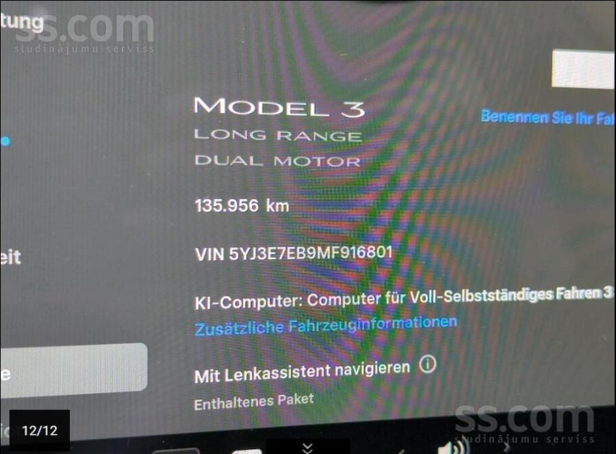 Pelēks Tesla Model 3 2021 Rīga, ar dzinēja tilpumu 0.00 L un nobraukumu 136 tūkst. km par 26290 €, foto 8 vietnē AUTOMOTO.COM.LV