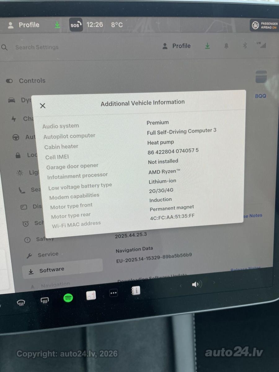 Grey Tesla Model 3 2022 in Tallinn, with an engine capacity of 0.00 L and mileage of 120 thousand km for 26900 €, photo 11 on AUTOMOTO.COM.LV