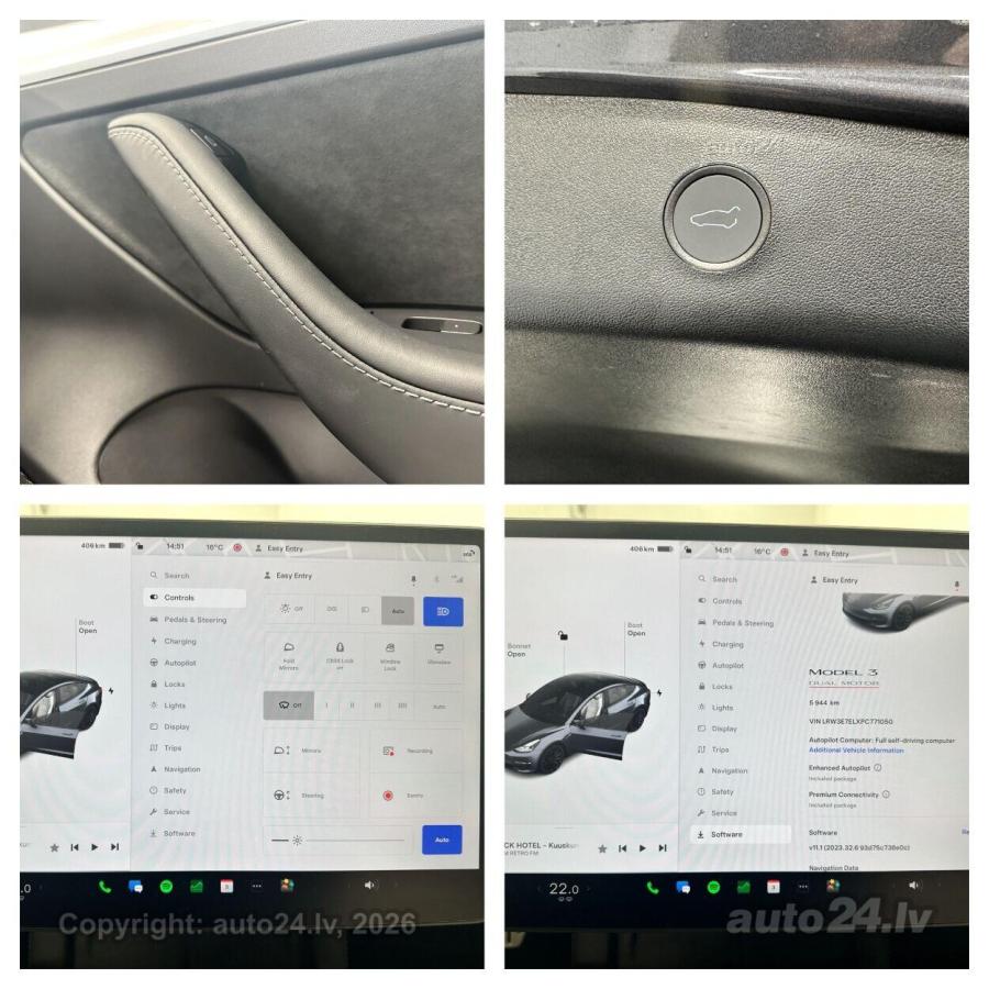 Pelēks Tesla Model 3 2023 Tartu, ar dzinēja tilpumu 0.00 L un nobraukumu 47 tūkst. km par 39000 €, foto 12 vietnē AUTOMOTO.COM.LV