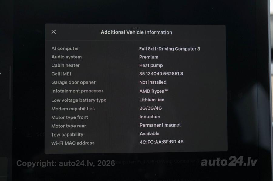 Grey Tesla Model 3 2023 in Tallinn, with an engine capacity of 0.00 L and mileage of 53 thousand km for 33490 €, photo 18 on AUTOMOTO.COM.LV