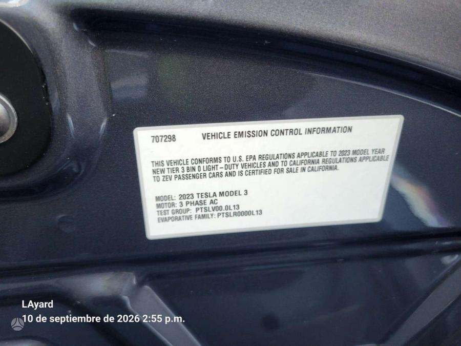Pelēks Tesla Model 3 2023 Klaipėda, ar dzinēja tilpumu 0.00 L un nobraukumu 48 tūkst. km par 10800 €, foto 20 vietnē AUTOMOTO.COM.LV