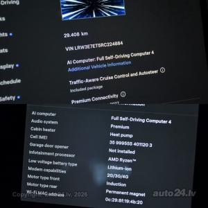 Grey Tesla Model 3 2024 in Tallinn, with an engine capacity of 0.00 L and mileage of 29 thousand km for 54000 €, photo 15 on AUTOMOTO.COM.LV
