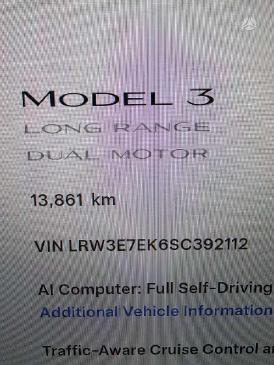 Grey Tesla Model 3 2025 in Kaunas, with an engine capacity of 0.00 L and mileage of 14 thousand km for 41000 €, photo 11 on AUTOMOTO.COM.LV