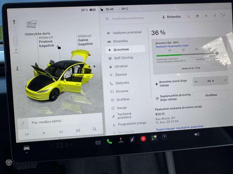 Pelēks Tesla Model 3 2025 Klaipėda, ar dzinēja tilpumu 0.00 L un nobraukumu 11 tūkst. km par 33900 €, foto 40 vietnē AUTOMOTO.COM.LV