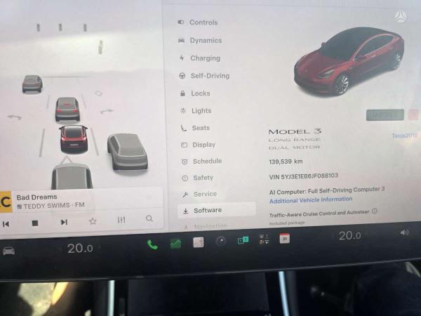 Red Tesla Model 3 2018 in Kaunas, with an engine capacity of 0.00 L and mileage of 140 thousand km for 16940 €, photo 8 on AUTOMOTO.COM.LV