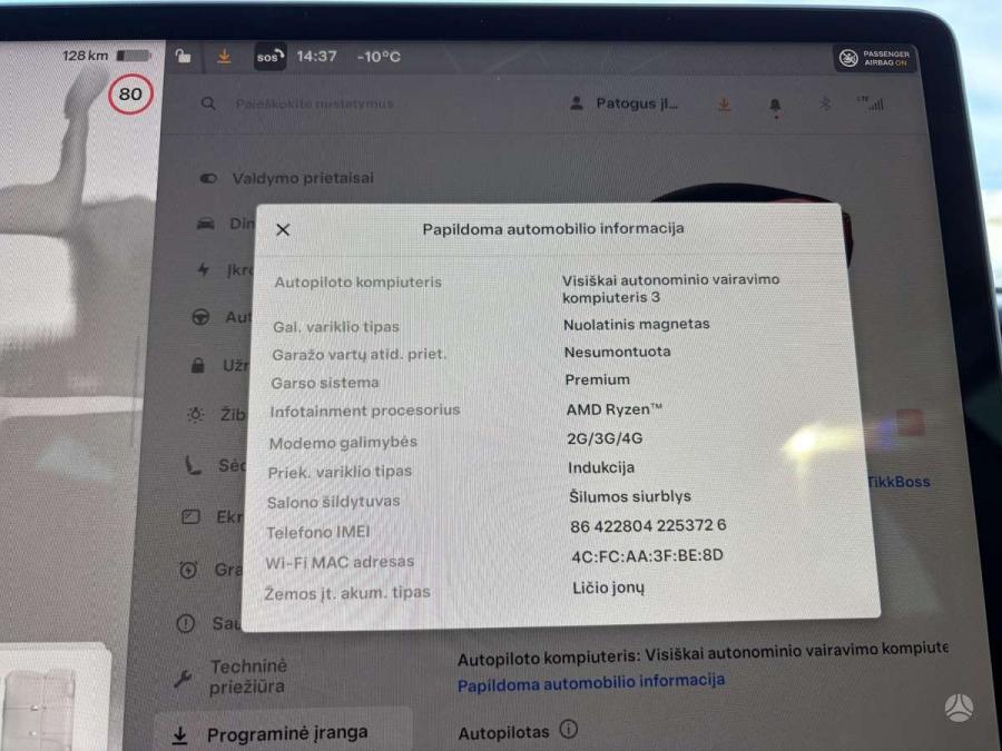 Red Tesla Model 3 2022 in Vilnius, with an engine capacity of 0.00 L and mileage of 116 thousand km for 25800 €, photo 9 on AUTOMOTO.COM.LV