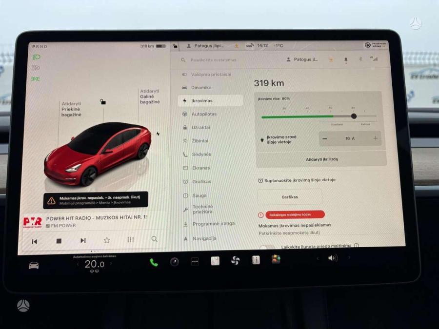 Red Tesla Model 3 2022 in Vilnius, with an engine capacity of 0.00 L and mileage of 116 thousand km for 25800 €, photo 14 on AUTOMOTO.COM.LV