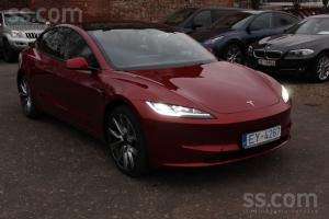 Red Tesla Model 3 2024 in Liepaja, with an engine capacity of 0.00 L and mileage of 20 thousand km for 33500 €, photo  on AUTOMOTO.COM.LV