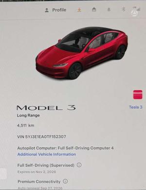 Sarkans Tesla Model 3 2026 Kauņa, ar dzinēja tilpumu 0.00 L un nobraukumu 4 tūkst. km par 36500 €, foto 22 vietnē AUTOMOTO.COM.LV