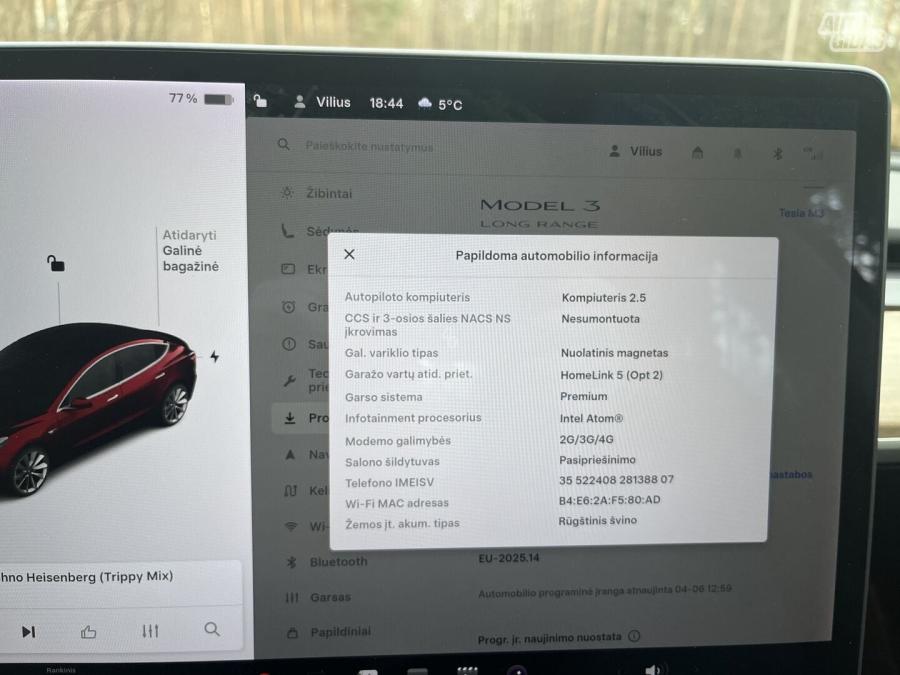 Red Tesla Model 3 2017 in Vilnius, with an engine capacity of 0.00 L and mileage of 68 thousand km for 17400 €, photo 18 on AUTOMOTO.COM.LV