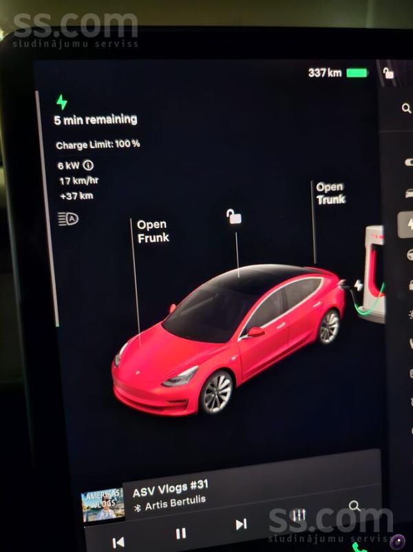 Sarkans Tesla Model 3 2019 Rīga, ar dzinēja tilpumu 0.00 L un nobraukumu 187 tūkst. km par 17500 €, foto 2 vietnē AUTOMOTO.COM.LV