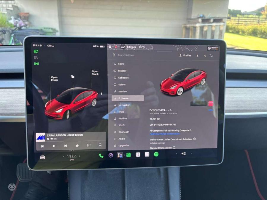 Red Tesla Model 3 2021 in Vilnius, with an engine capacity of 0.00 L and mileage of 77 thousand km for 22400 €, photo 12 on AUTOMOTO.COM.LV