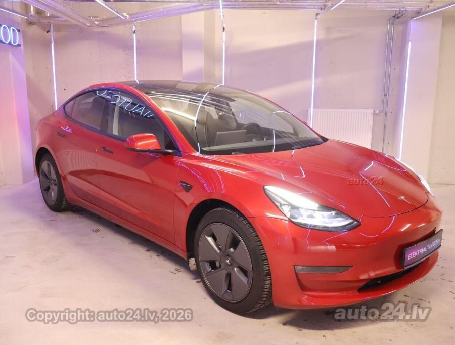 Red Tesla Model 3 2021 in Tallinn, with an engine capacity of 0.00 L and mileage of 58 thousand km for 30990 €, photo 7 on AUTOMOTO.COM.LV