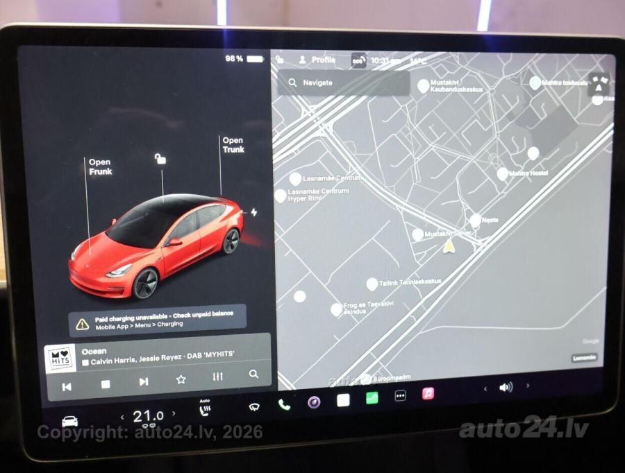 Red Tesla Model 3 2021 in Tallinn, with an engine capacity of 0.00 L and mileage of 58 thousand km for 30990 €, photo 20 on AUTOMOTO.COM.LV