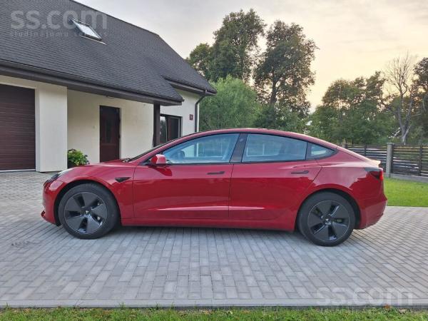 Red Tesla Model 3 2023 in Jelgava, with an engine capacity of 0.00 L and mileage of 62 thousand km for 26900 €, photo 4 on AUTOMOTO.COM.LV