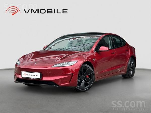 Sarkans Tesla Model 3 2025 Rīga, ar dzinēja tilpumu 0.00 L un nobraukumu 10 tūkst. km par 67550 €, foto 1 vietnē AUTOMOTO.COM.LV