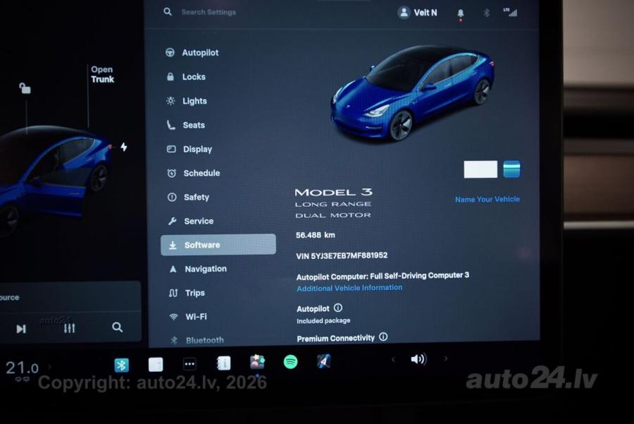 Tesla Model 3 2021 Tallina, ar dzinēja tilpumu 0.00 L un nobraukumu 56 tūkst. km par 29990 €, foto 16 vietnē AUTOMOTO.COM.LV