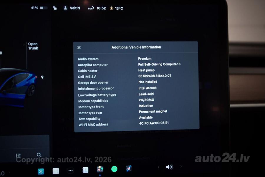 Tesla Model 3 2021 Tallina, ar dzinēja tilpumu 0.00 L un nobraukumu 56 tūkst. km par 29990 €, foto 17 vietnē AUTOMOTO.COM.LV