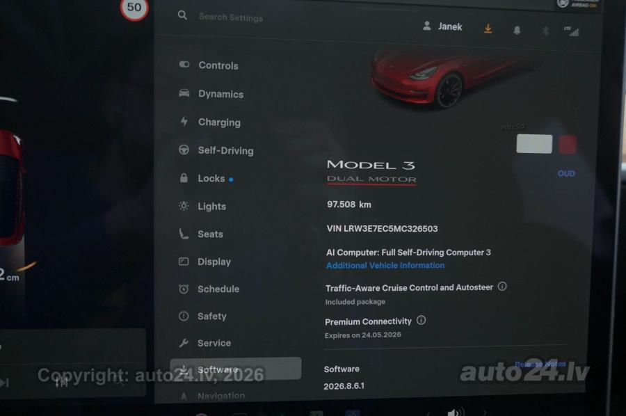 Tesla Model 3 2021 Tallina, ar dzinēja tilpumu 0.00 L un nobraukumu 98 tūkst. km par 29490 €, foto 16 vietnē AUTOMOTO.COM.LV