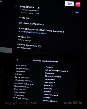 Tesla Model 3 2024 Tallina, ar dzinēja tilpumu 0.00 L un nobraukumu 42 tūkst. km par 41900 €, foto 16 vietnē AUTOMOTO.COM.LV