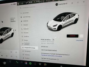 White Tesla Model 3 2019 in Vilnius, with an engine capacity of 0.00 L and mileage of 247 thousand km for 18200 €, photo 18 on AUTOMOTO.COM.LV