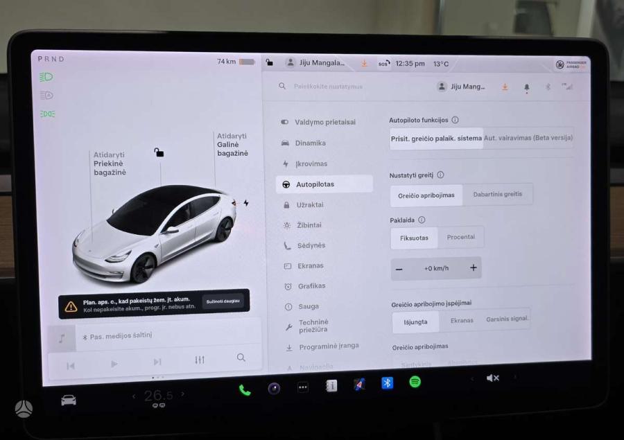 Белый Тесла Модель 3 2020 в Шяуляй, объемом двигателя 0.00 л и пробегом 75 тыс. км за 22900 €, фото 15 на AUTOMOTO.COM.LV