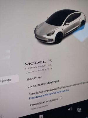 Balts Tesla Model 3 2021 Mažeikiai, ar dzinēja tilpumu 0.00 L un nobraukumu 183 tūkst. km par 20500 €, foto 13 vietnē AUTOMOTO.COM.LV