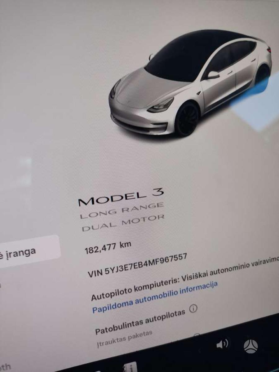 Balts Tesla Model 3 2021 Mažeikiai, ar dzinēja tilpumu 0.00 L un nobraukumu 183 tūkst. km par 20500 €, foto 13 vietnē AUTOMOTO.COM.LV