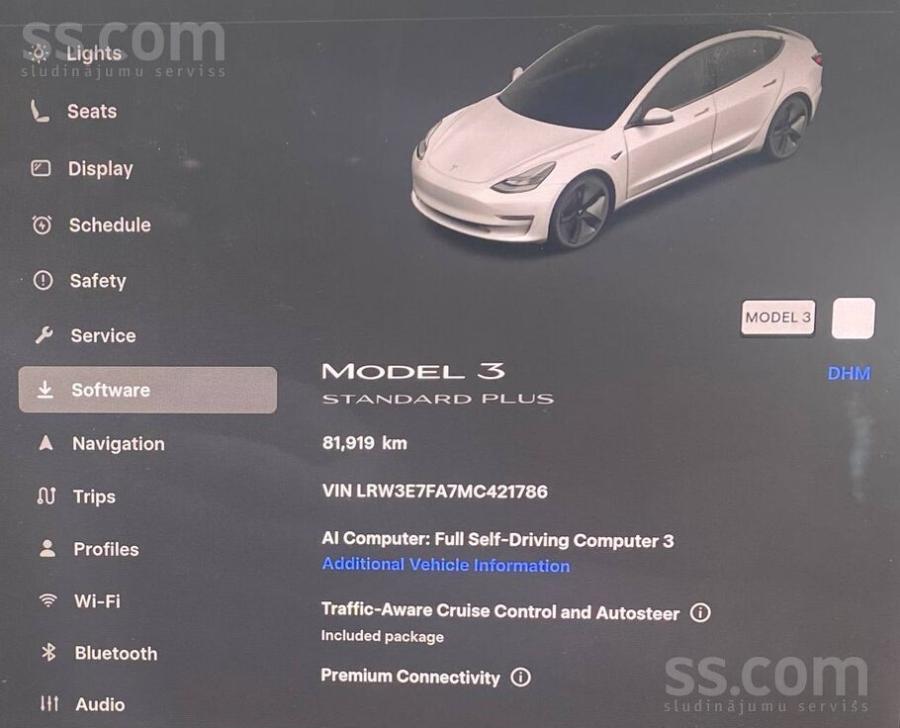 Balts Tesla Model 3 2021 Rīga, ar dzinēja tilpumu 0.00 L un nobraukumu 82 tūkst. km par 25500 €, foto 5 vietnē AUTOMOTO.COM.LV