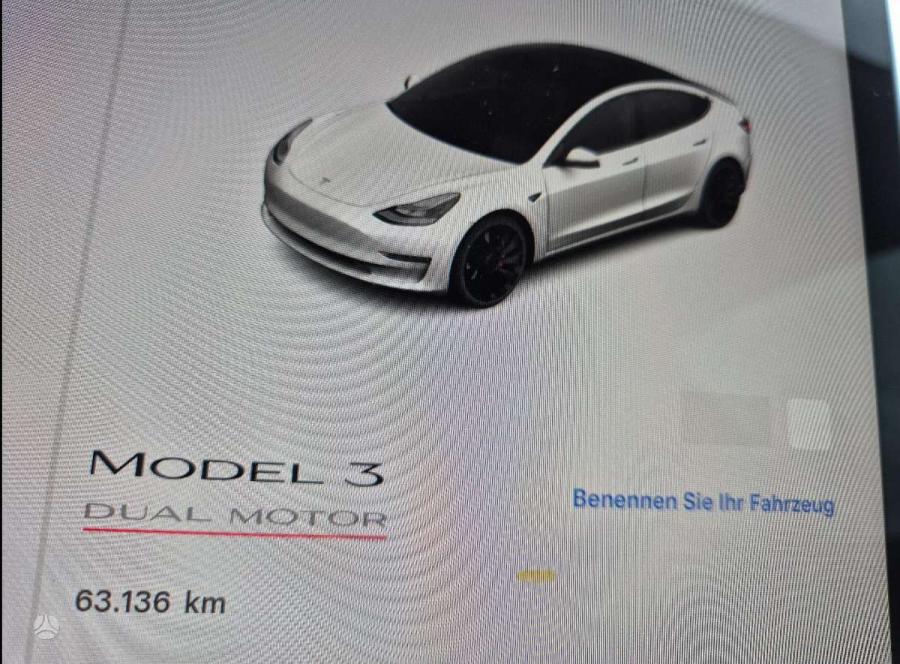 White Tesla Model 3 2023 in Klaipeda, with an engine capacity of 0.00 L and mileage of 63 thousand km for 11500 €, photo 8 on AUTOMOTO.COM.LV