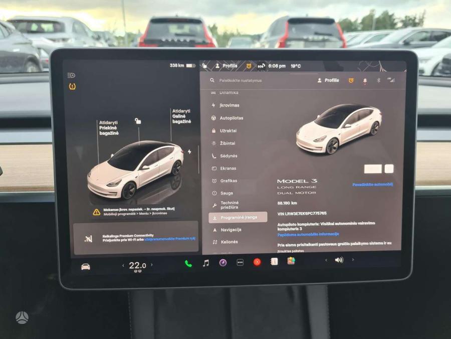 Balts Tesla Model 3 2023 Šauļi, ar dzinēja tilpumu 0.00 L un nobraukumu 88 tūkst. km par 30900 €, foto 22 vietnē AUTOMOTO.COM.LV